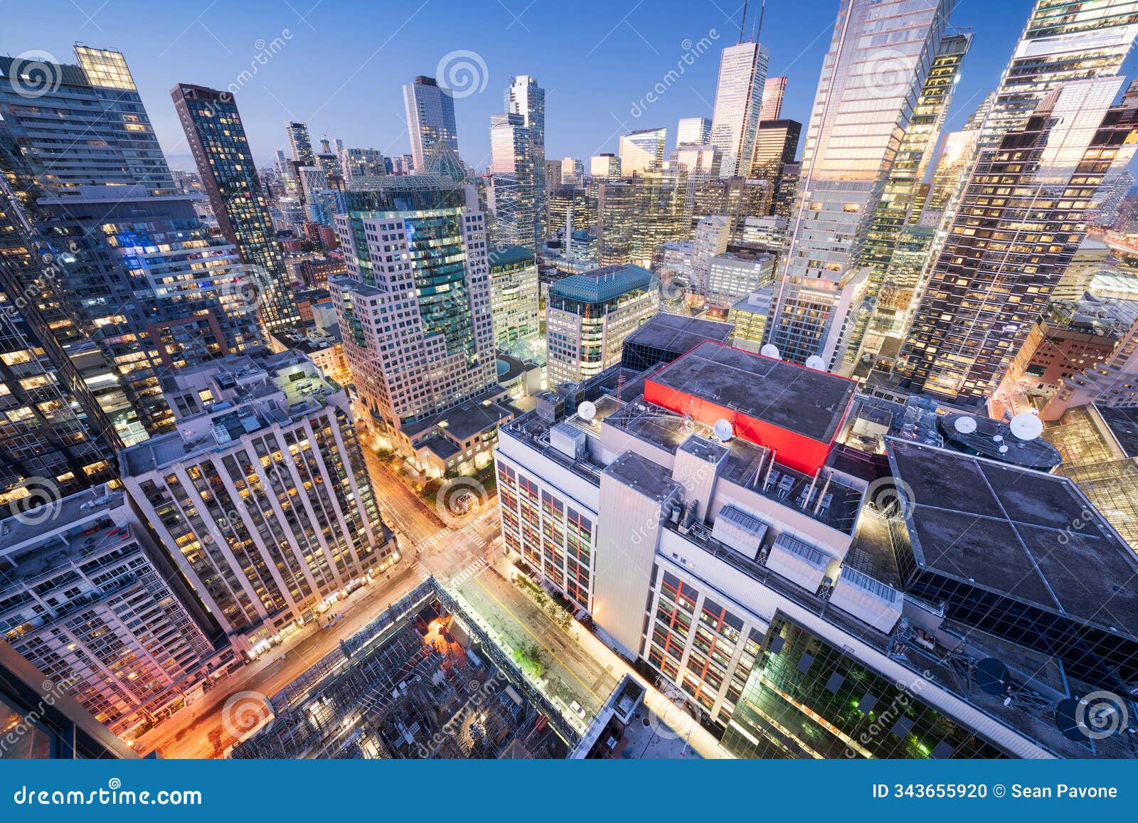 Urban Cityscape With Skyscrapers In Retro Modern Vintage Art Deco ...