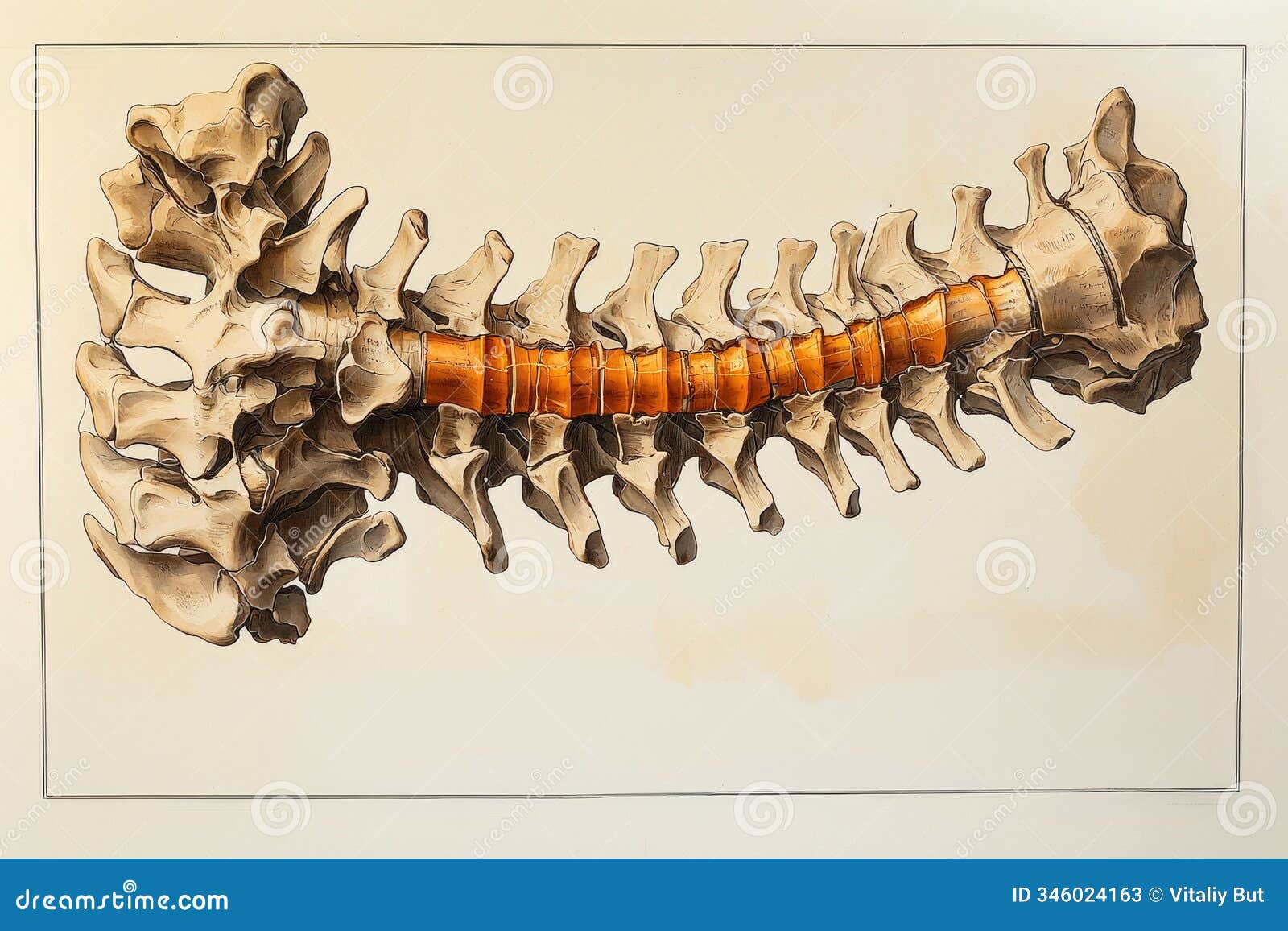 Professional Schematic Diagram Cervical Spine Detailed Anatomical ...