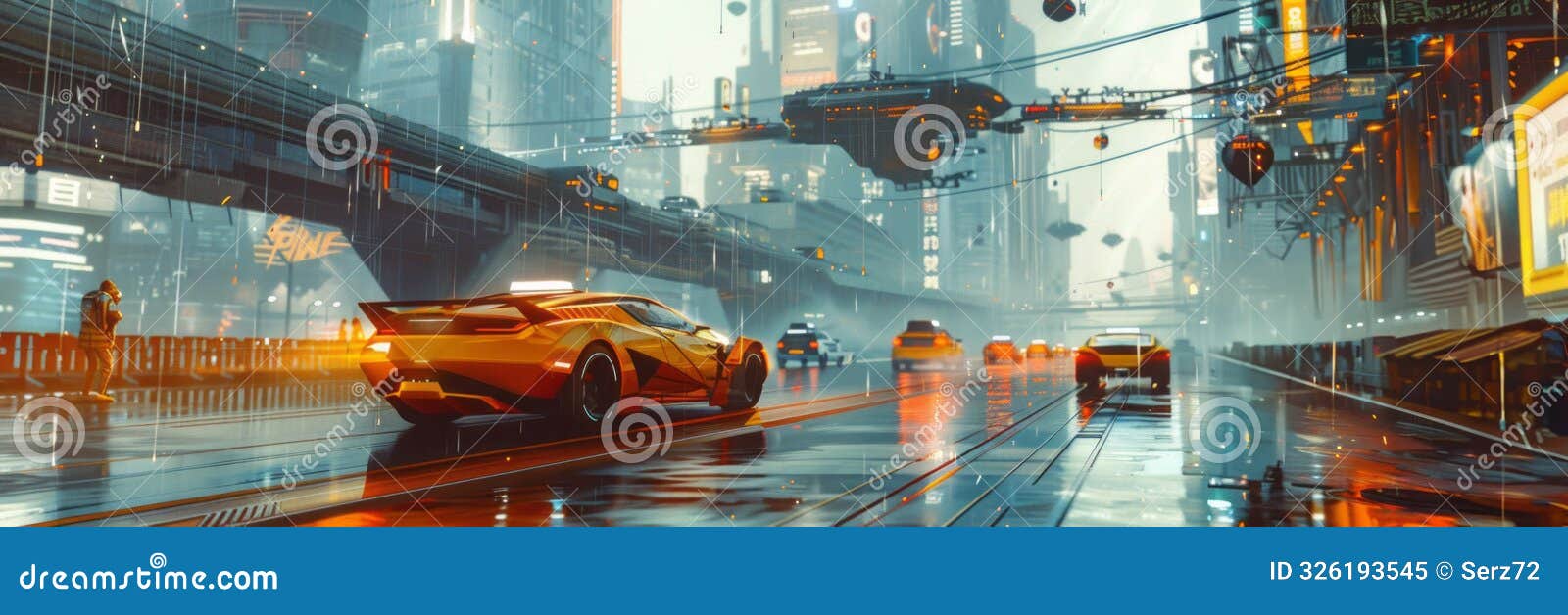 A Vision Of The Future Unfolds In A Cityscape With Autonomous Vehicles ...