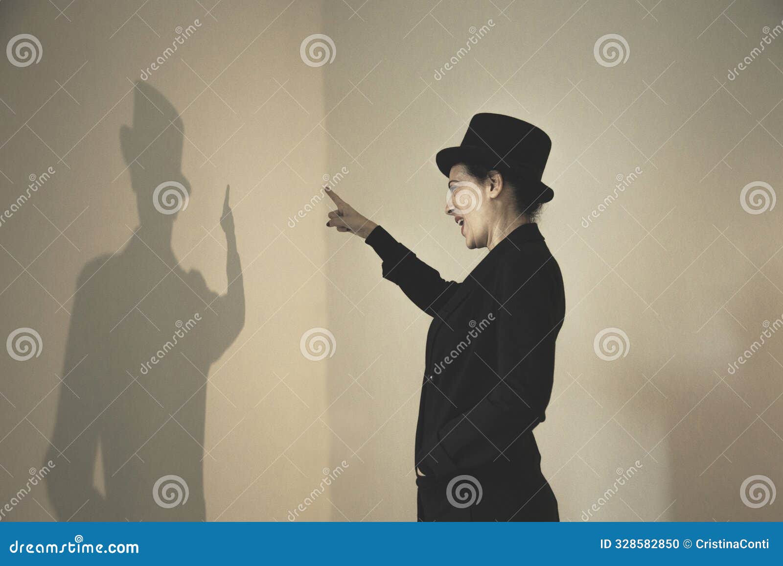 Woman Blames Her Shadow Pointing Finger at, Abstract Concept Stock ...