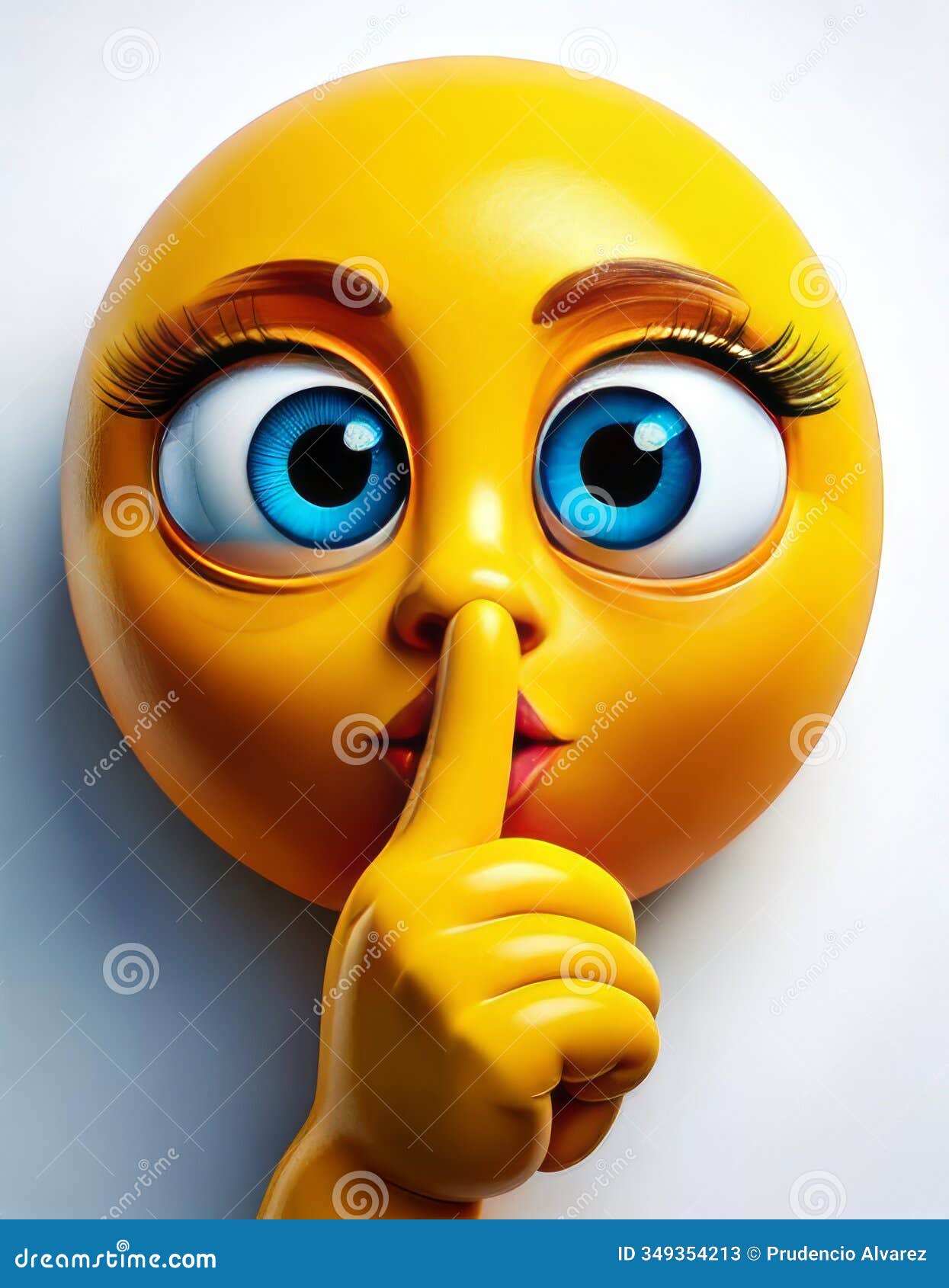 Emoticon Keeping Silence Isolated Stock Illustration - Illustration of ...