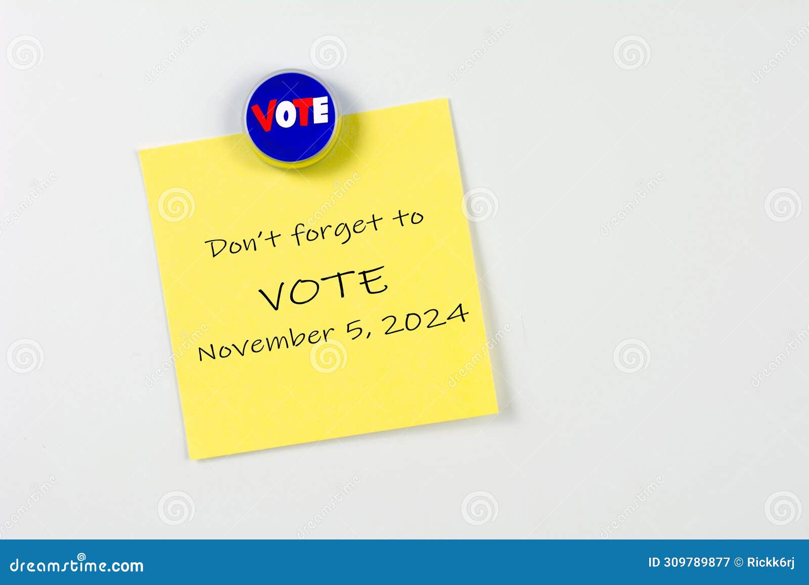 Yellow Sticky Note Reminder To Vote on Refrigerator Stock Image - Image ...