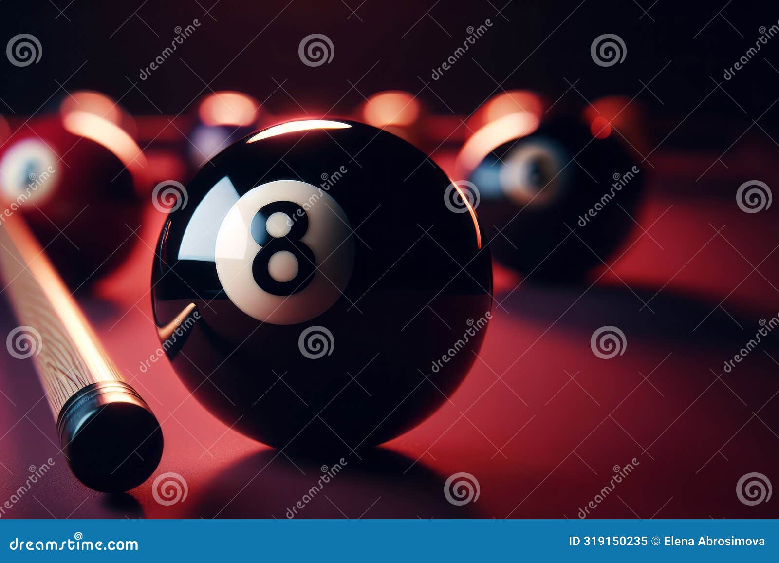 Generated Imageof Black Billiard Ball Number 8, Stock Image - Image of ...