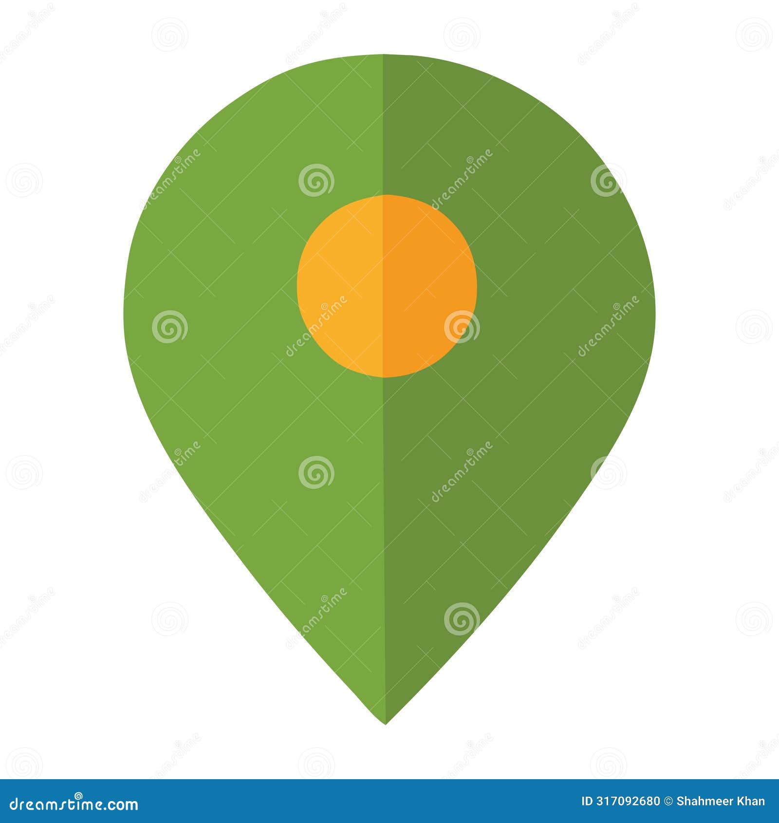 A Green Map Marker with an Orange Dot, a Location Pin Icon, Transparent ...