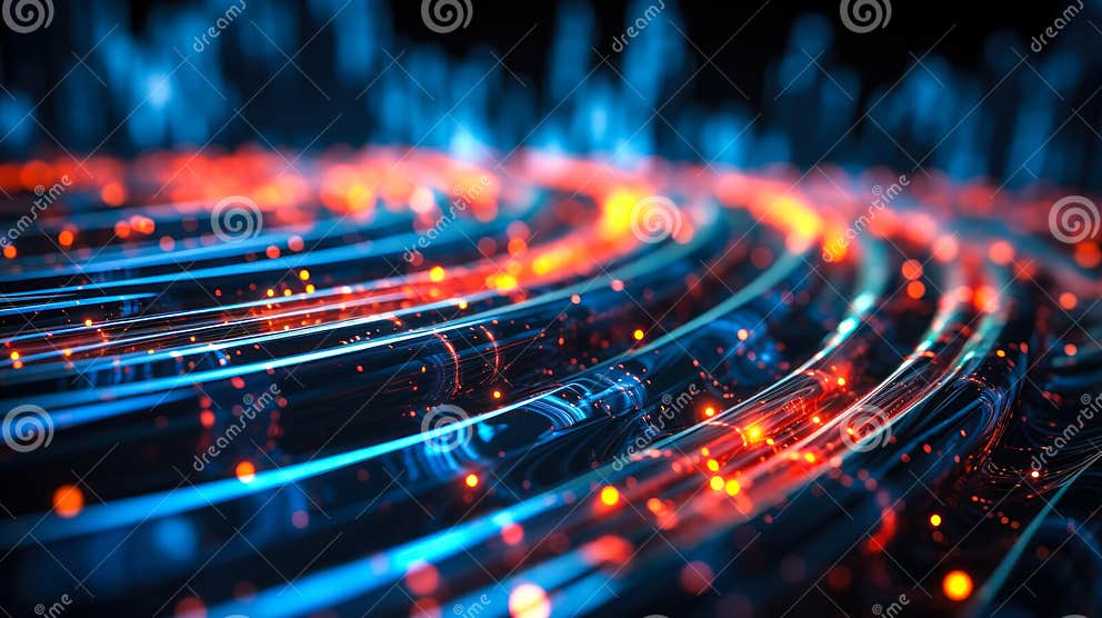 Abstract High-speed Technology Concept with Flowing Digital Data and ...