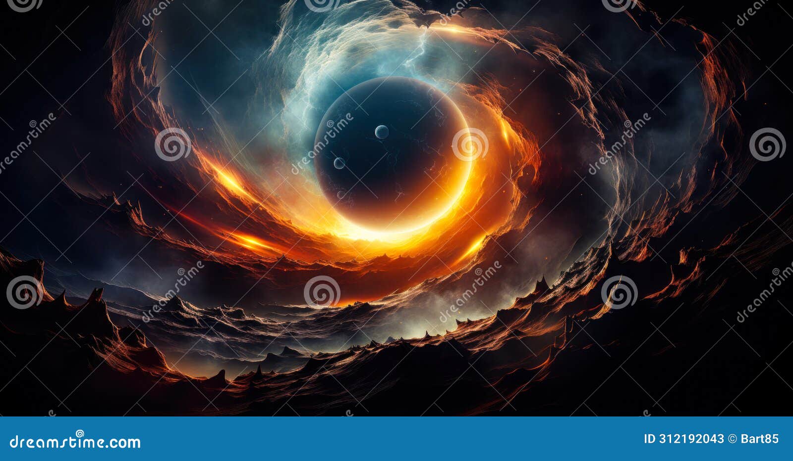 Astronomical Anomaly Deep Space Black Hole in Focus Stock Illustration ...