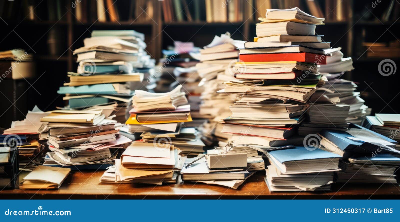 Behind The Clutter Facing The Offices Relentless Paperwork Royalty-Free ...