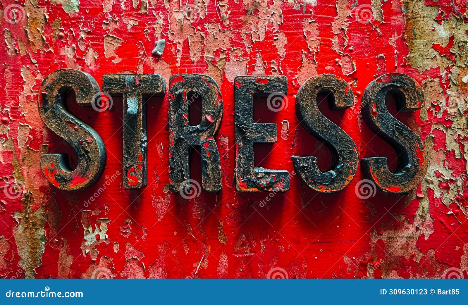 Bold Black STRESS Text on a Vibrant Red Background, a Striking Visual ...