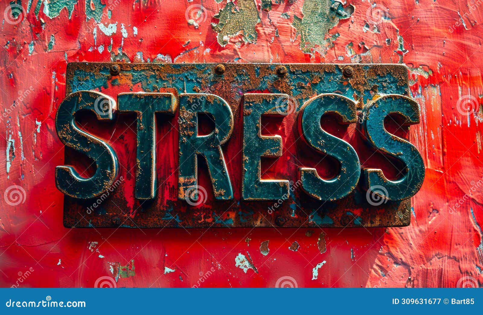 Bold Black STRESS Text on a Vibrant Red Background, a Striking Visual ...