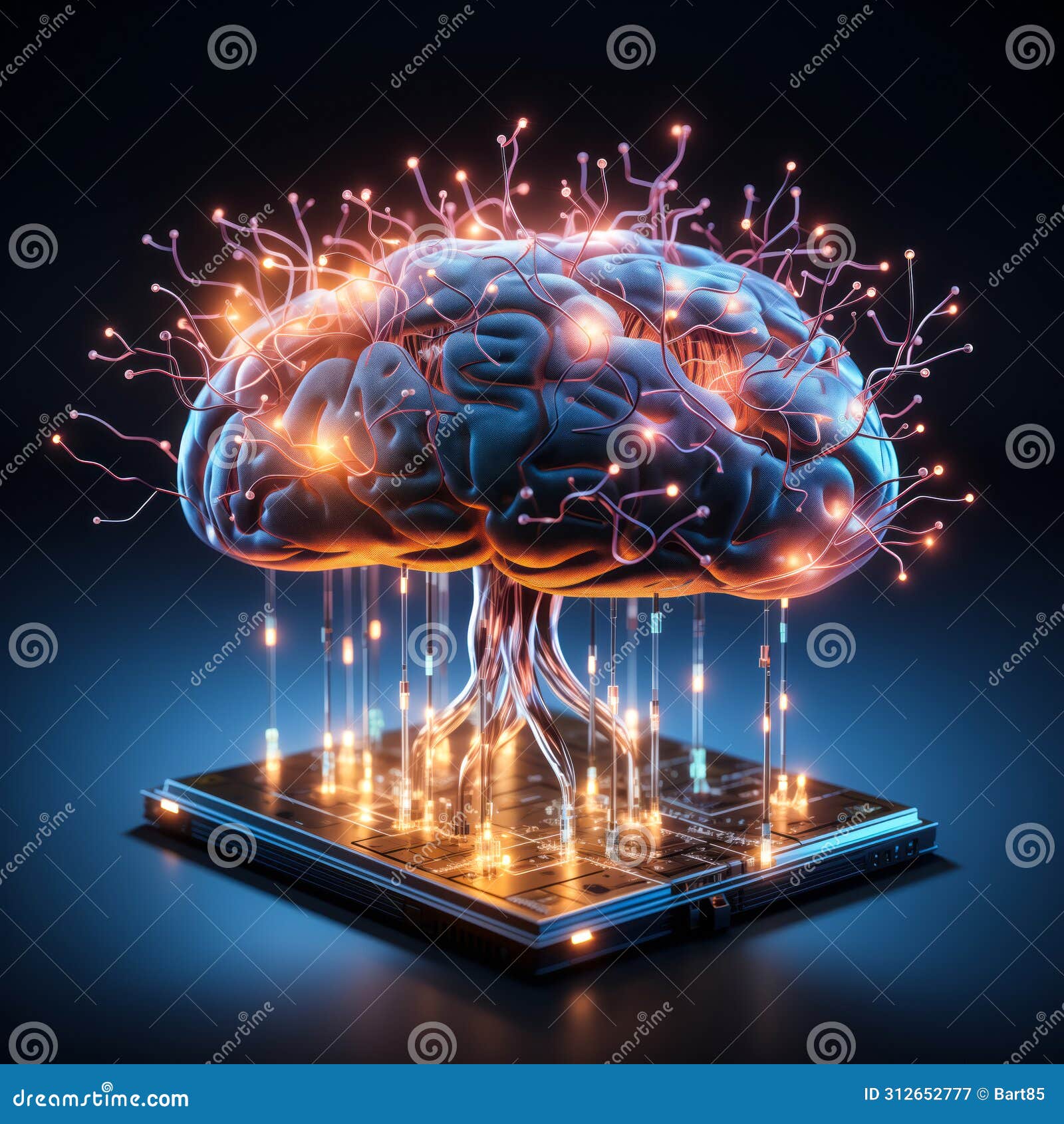 Concept of Digital Transformation Illustrated through 3D Human Brain ...
