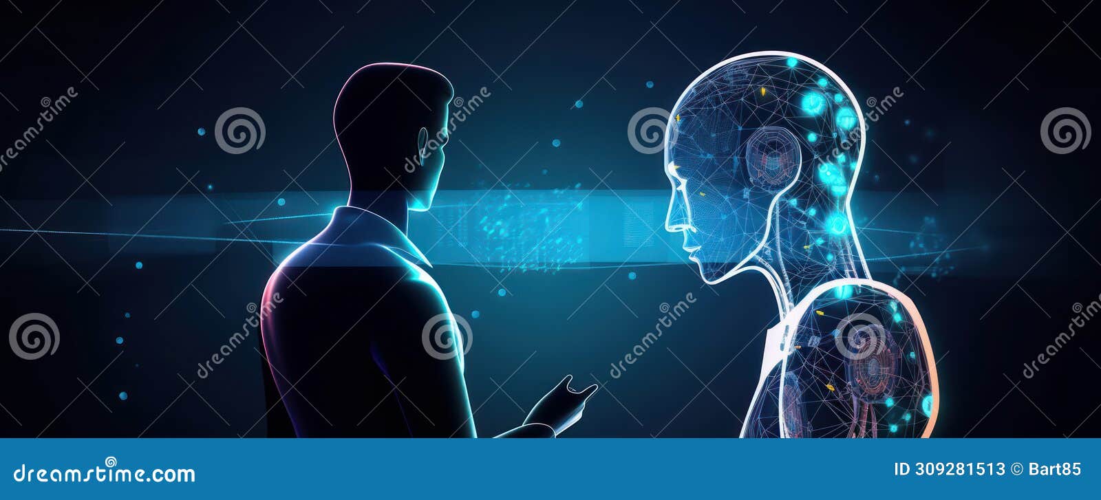 Concept Wallpaper of a Man Talking with Artificial Intelligence Chat ...