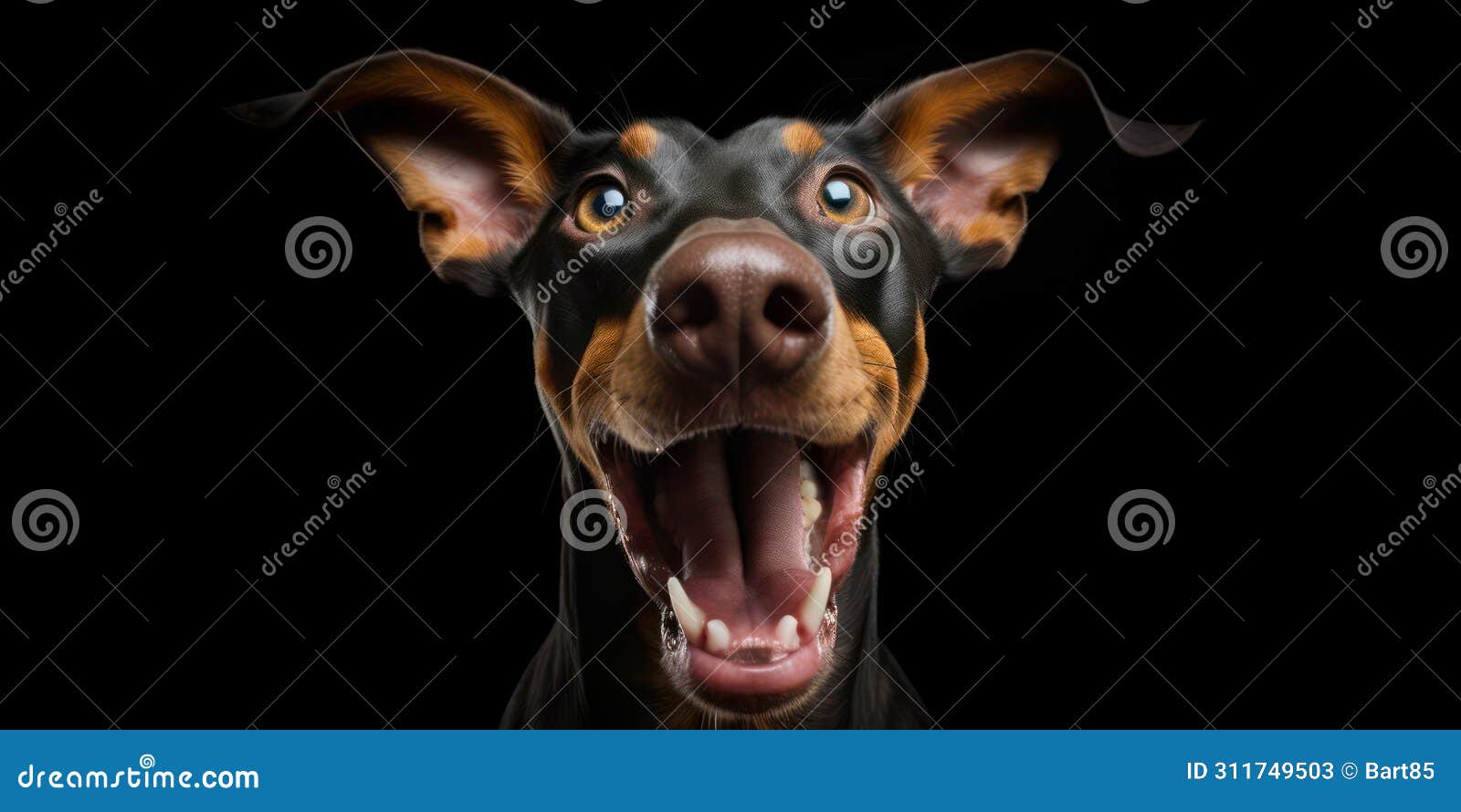 Smiling Doberman Pincher Dog As Symbol Or Pet Logo. Vector Cartoon ...
