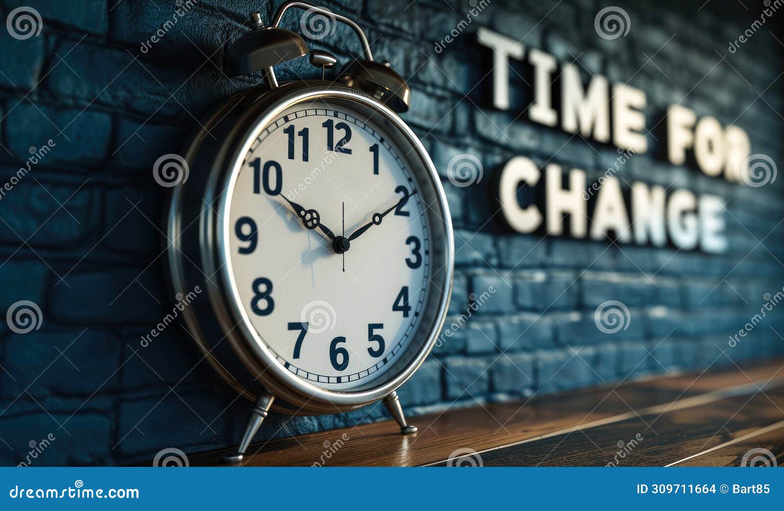 3D Conceptual Image Depicting a Clock with Words TIME for CHANGE ...