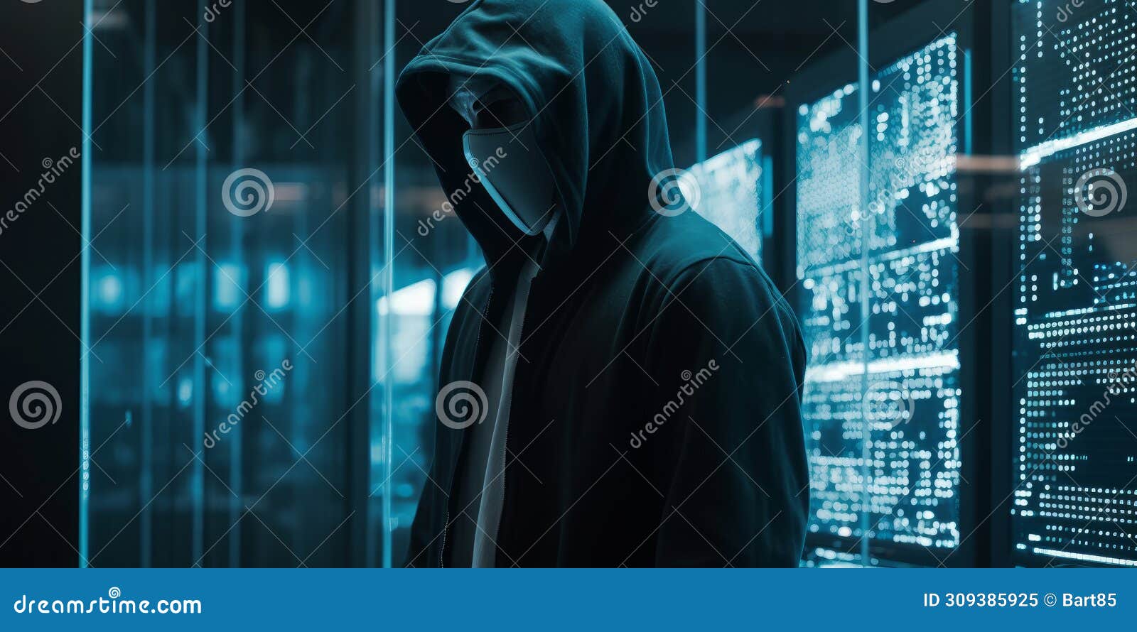 Data Breach: Anonymous Hacker in Hood and Mask Stealing Data from ...