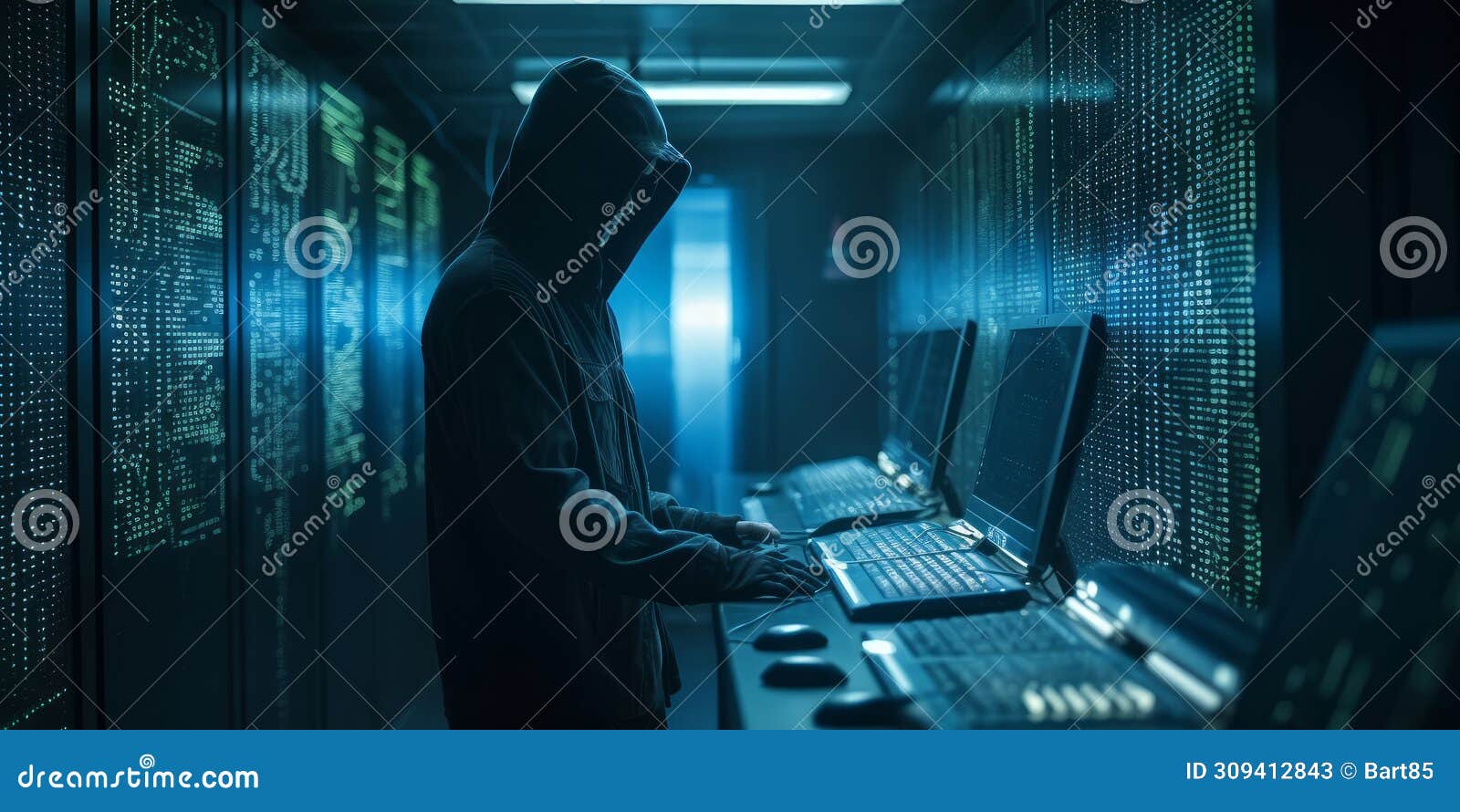 Data Breach: Anonymous Hacker in Hood and Mask Stealing Data from ...