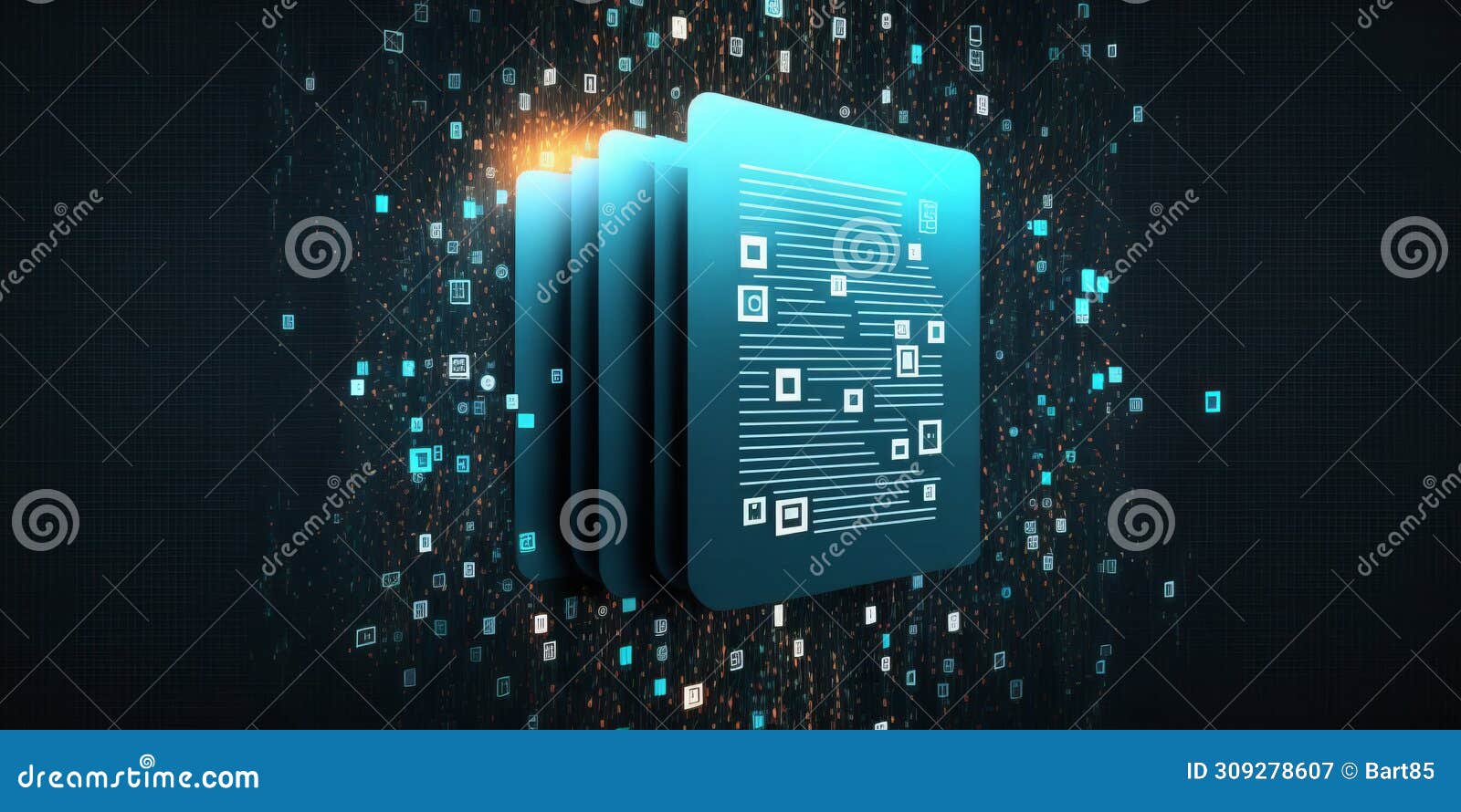 Document Management System (DMS) and Files Storage Illustration with ...