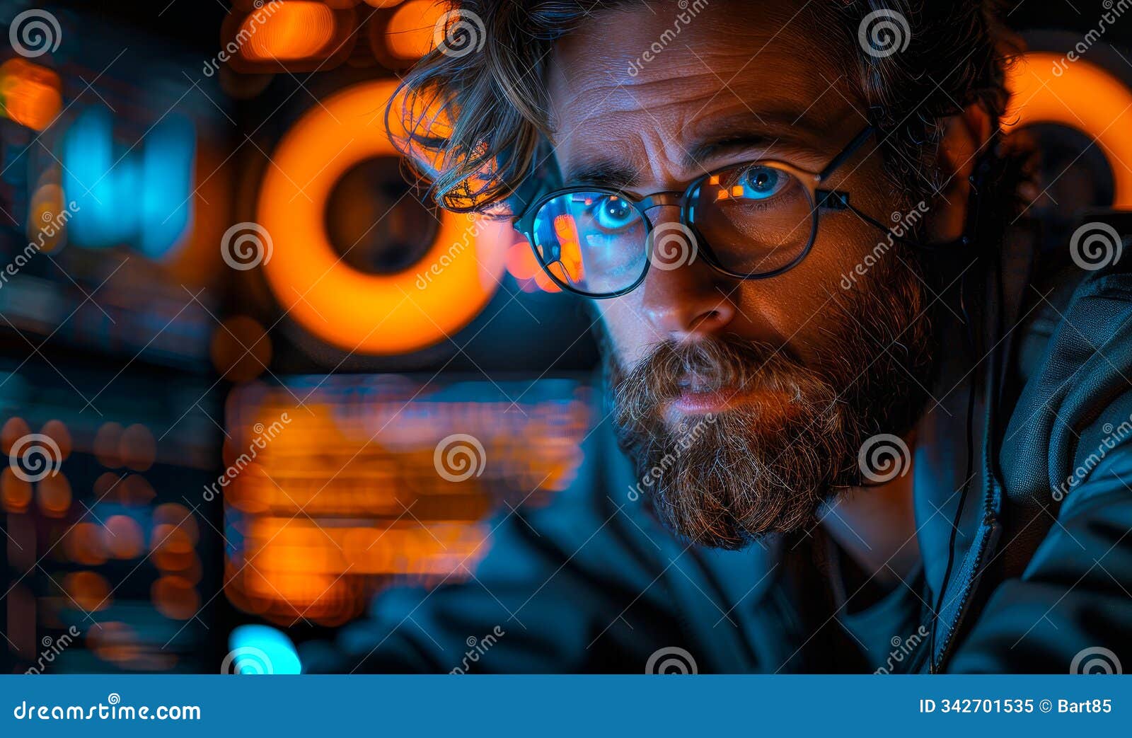 Focused Programmer Engaged In Cybersecurity Coding On A Global Network Map Stock Illustration
