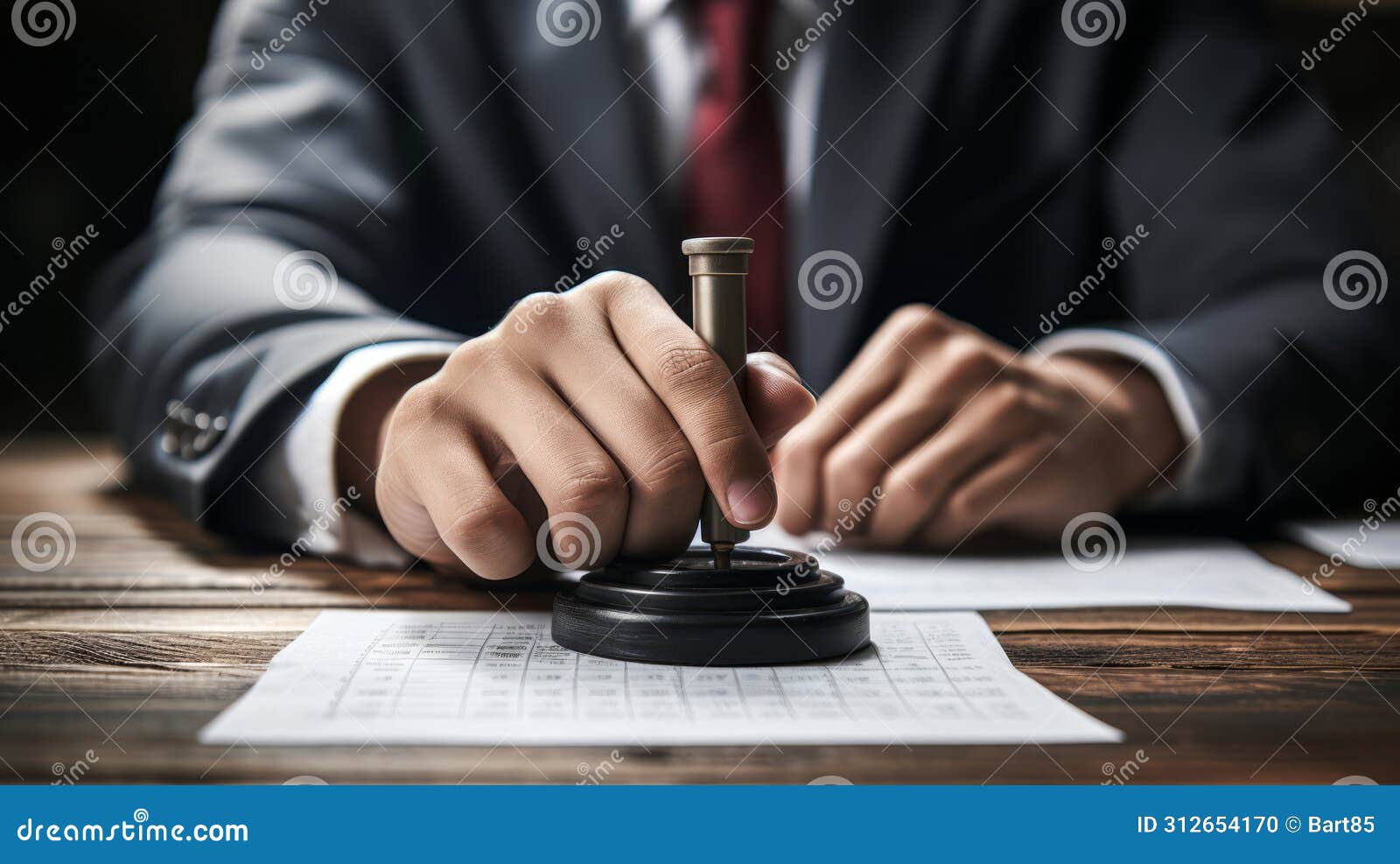 Hand of Businessman Using Stamp for Document Decision Approve or Reject ...