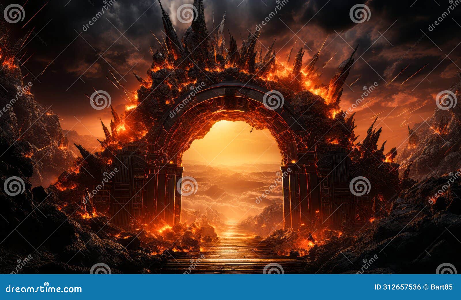 The Haunting Gates of Hell a Concept of What Awaits Stock Illustration ...