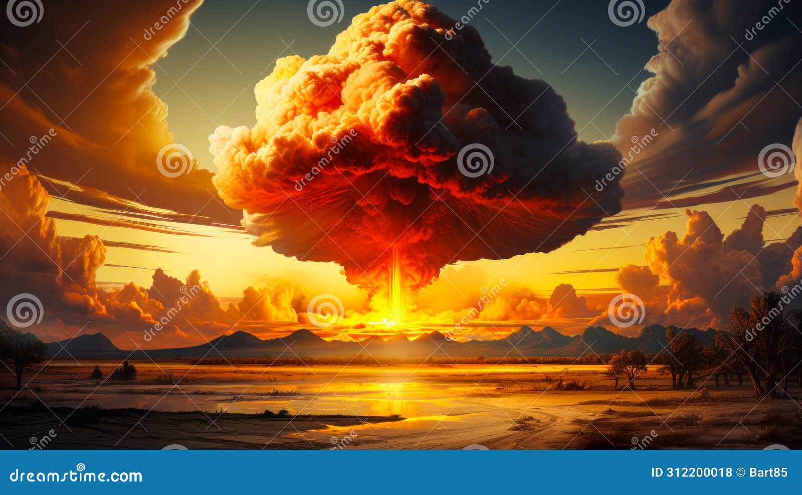 Nuclear Explosion Catastrophic Illustration Stock Illustration ...