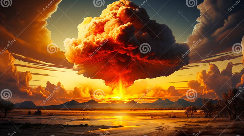 Nuclear Explosion Catastrophic Illustration Stock Illustration ...