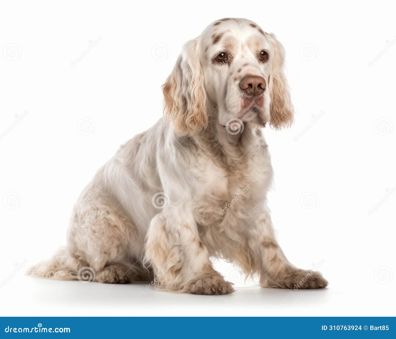 Clumber Spaniel Dog Breed Isolated On White Background Digital Art ...
