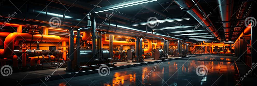 Professional Engineers Analyzing Industrial Pipe Layout Blueprints ...