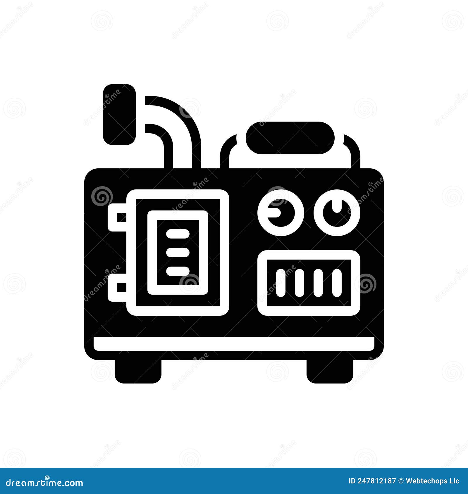 Black Solid Icon for Generates, Electric and Diesel Stock Vector ...