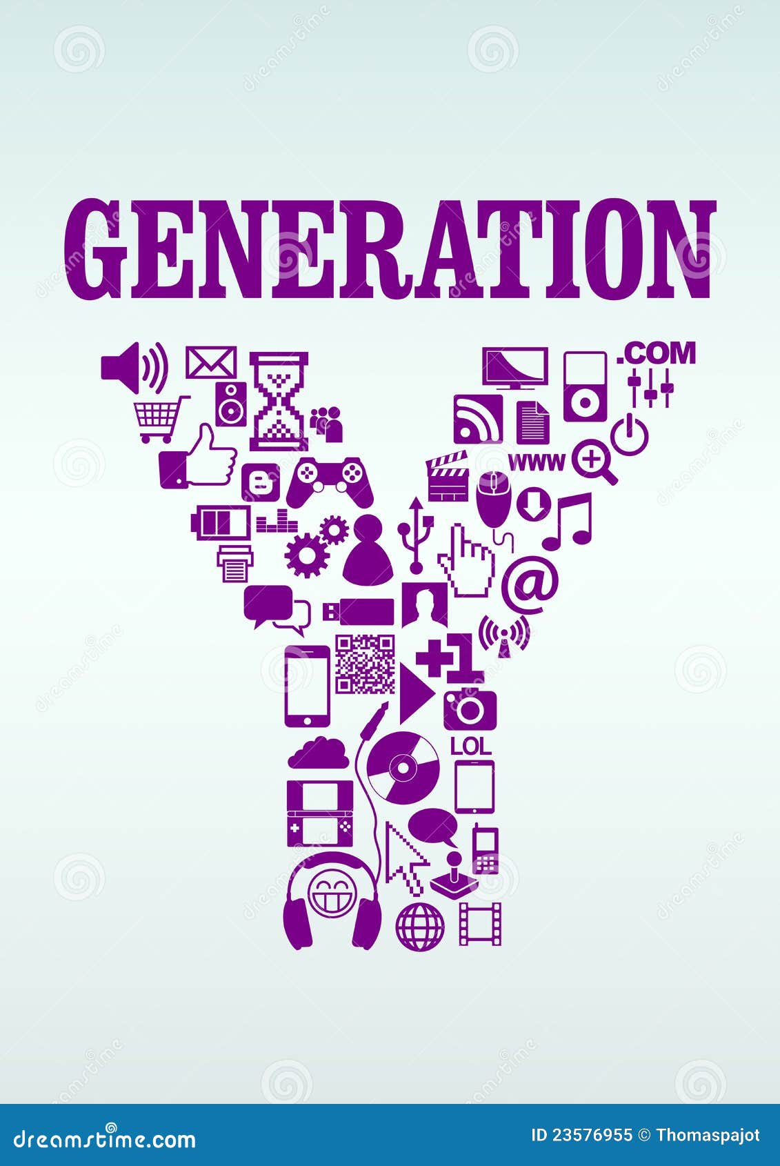 Generatie Y vector illustratie. Illustration of spelen - 23576955