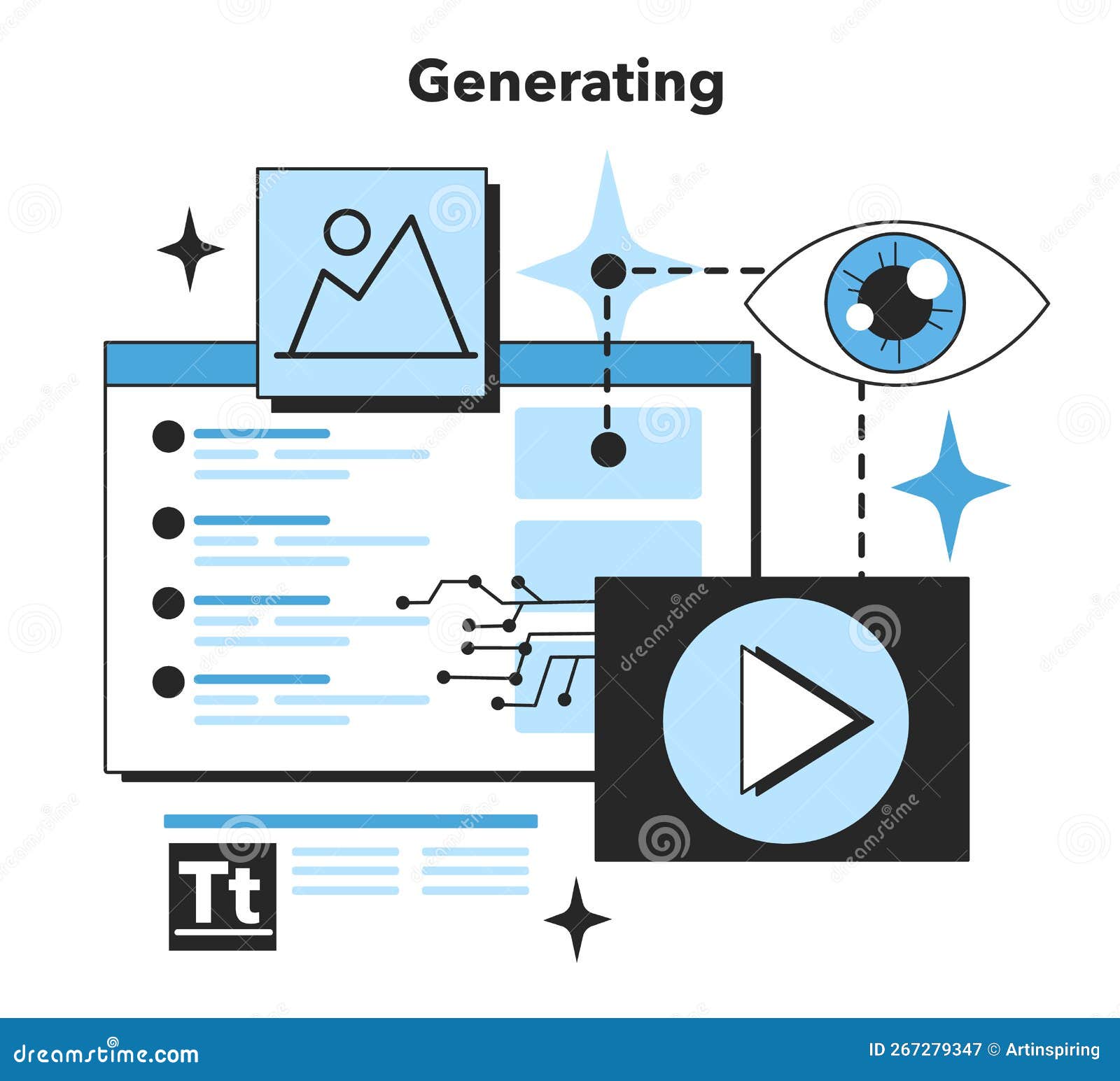 Generating. Artificial Neural Network Application Stock Vector - Illustration of tech, vector ...