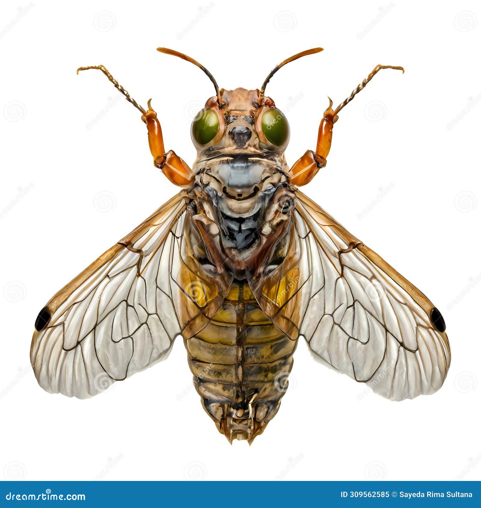 Cicada on White Background Generative AI Stock Illustration ...