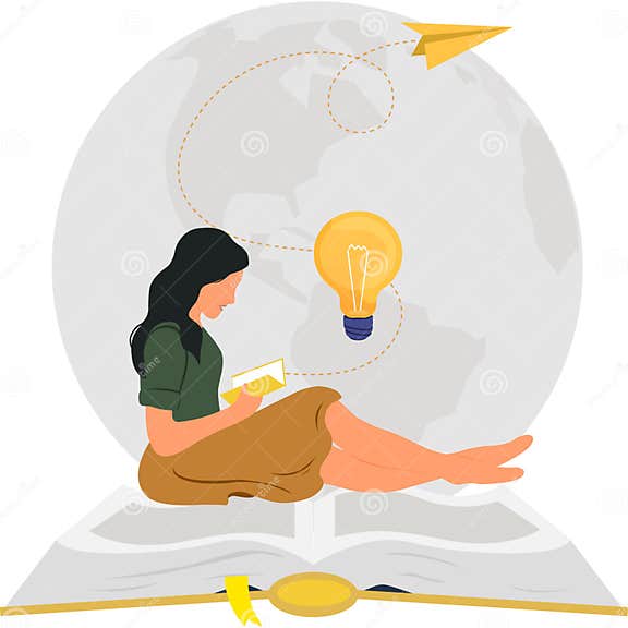 Generating idea from book stock illustration. Illustration of improvement - 320139047