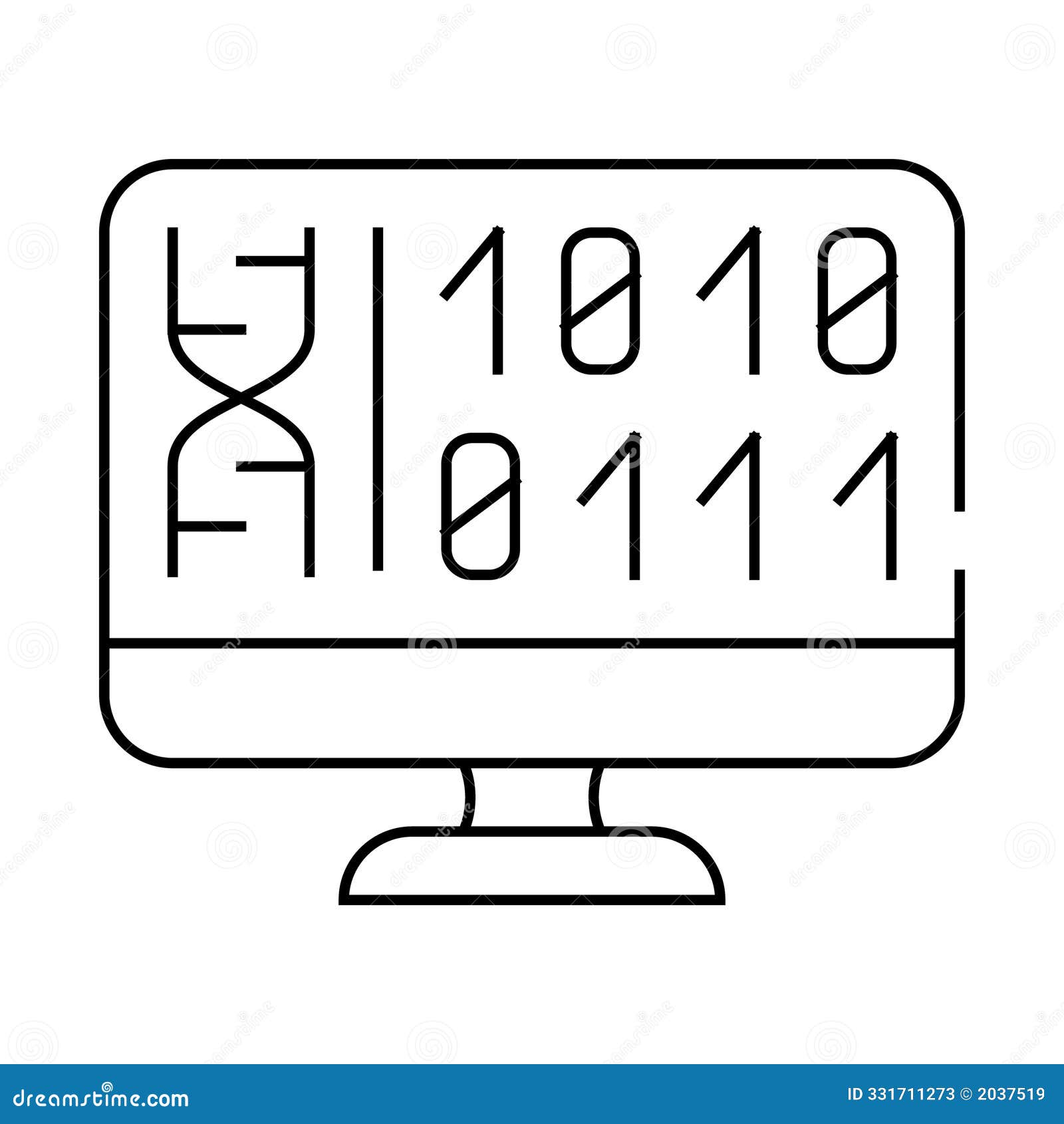 Generating Protein Cell Using Computer Code Line Icon Vector ...