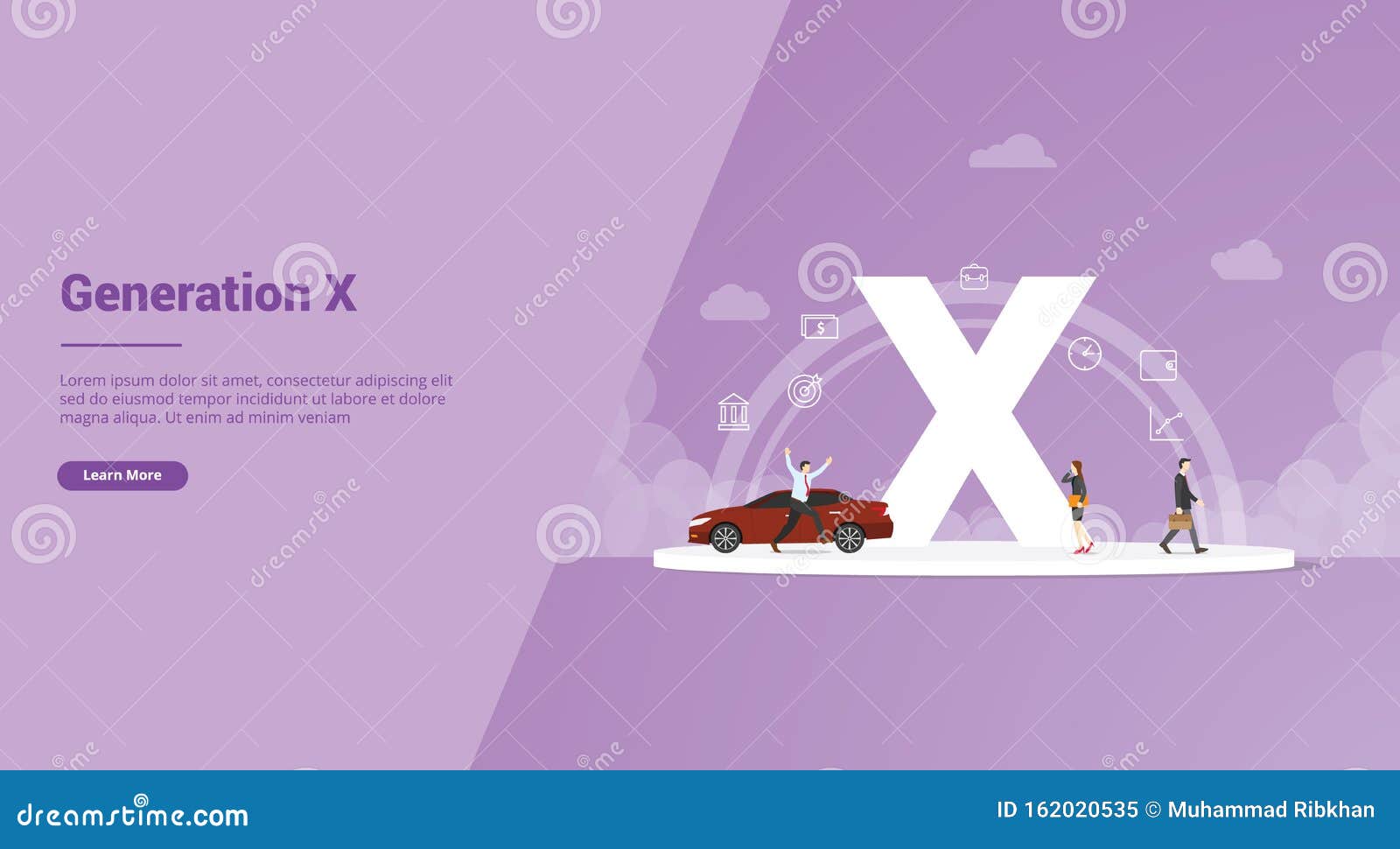 Generation X Concept for Website Template or Landing Homepage Banner ...