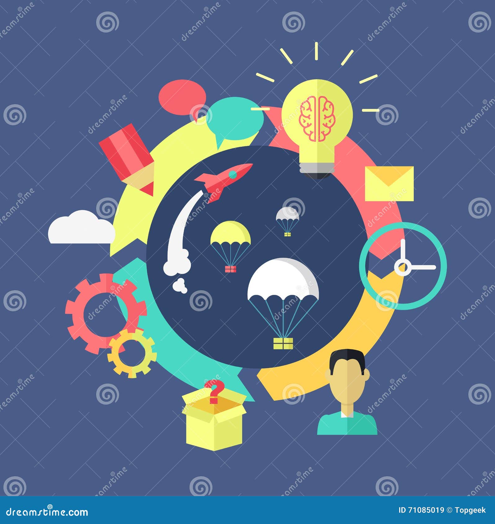 Generation Des Ideen-Fahnen-Designs Vektor Abbildung - Illustration von ...