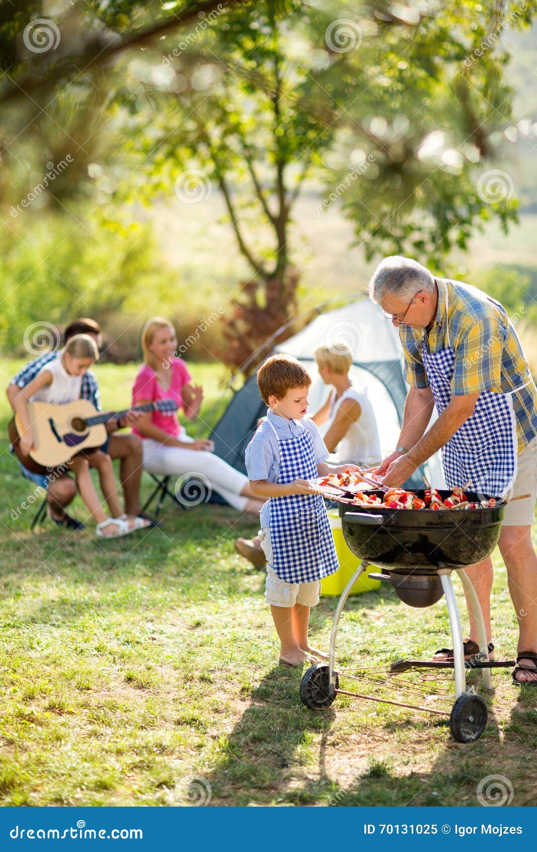 Generation Family at Barbecue Grill Stock Image - Image of camper ...