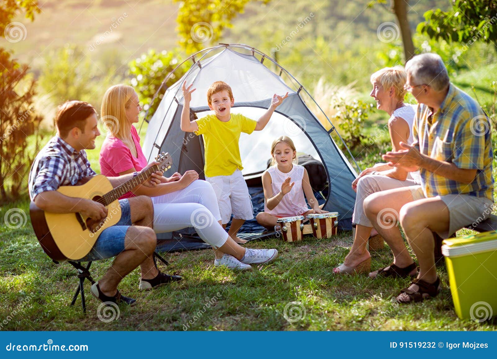Generation Family Enjoying on Summer Day Stock Photo - Image of girl ...