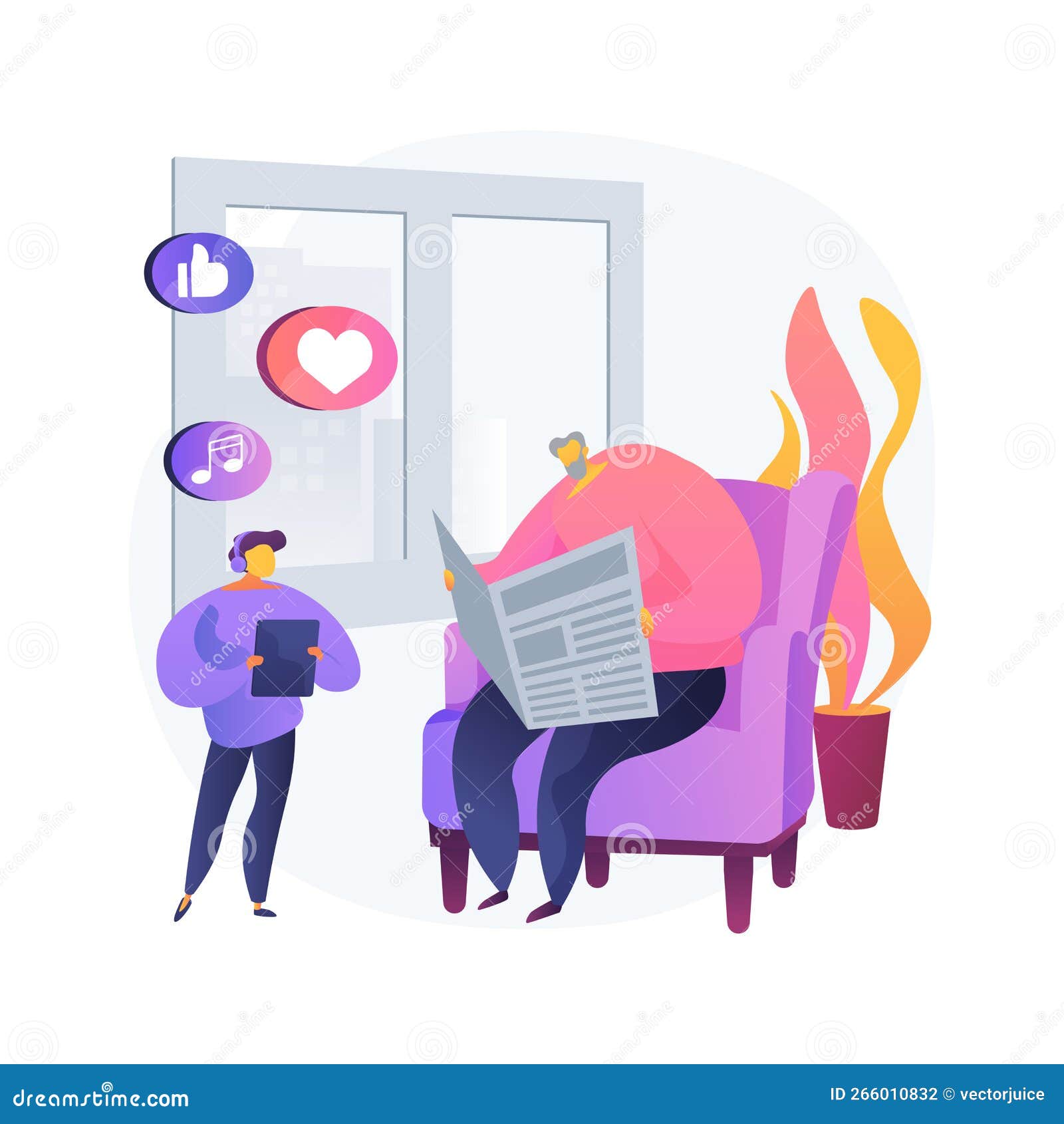 Generation Gap Abstract Concept Vector Illustration Stock Vector ...