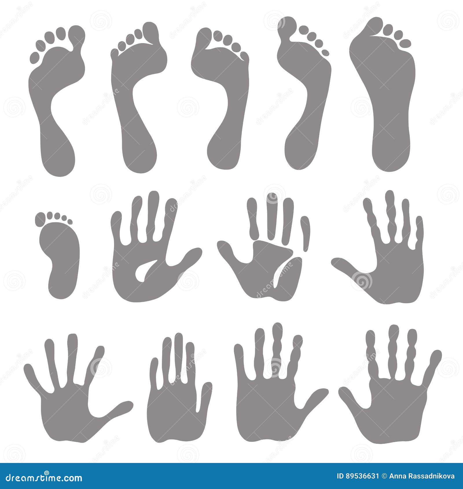 Handprint With Six Toes Cartoon Vector | CartoonDealer.com #22248799