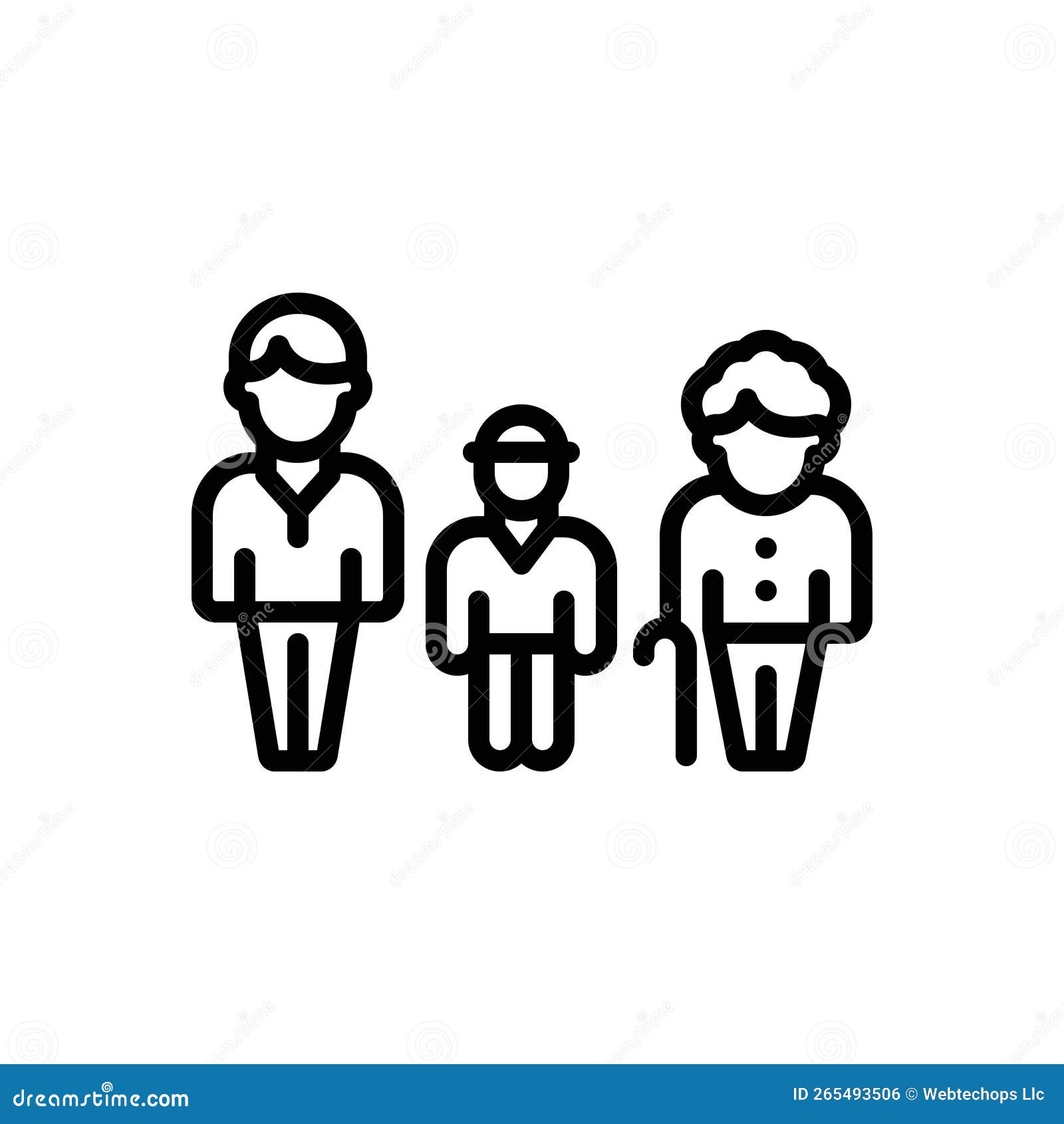 Black Line Icon for Generation, Age and Stage of Life Stock Vector ...