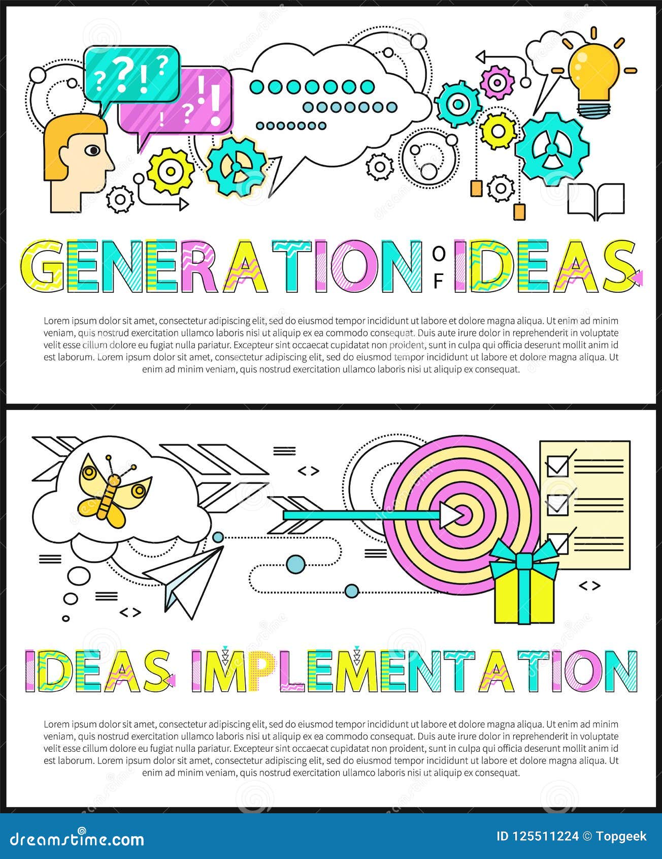 Generation of Ideas Poster Vector Illustration Stock Vector ...