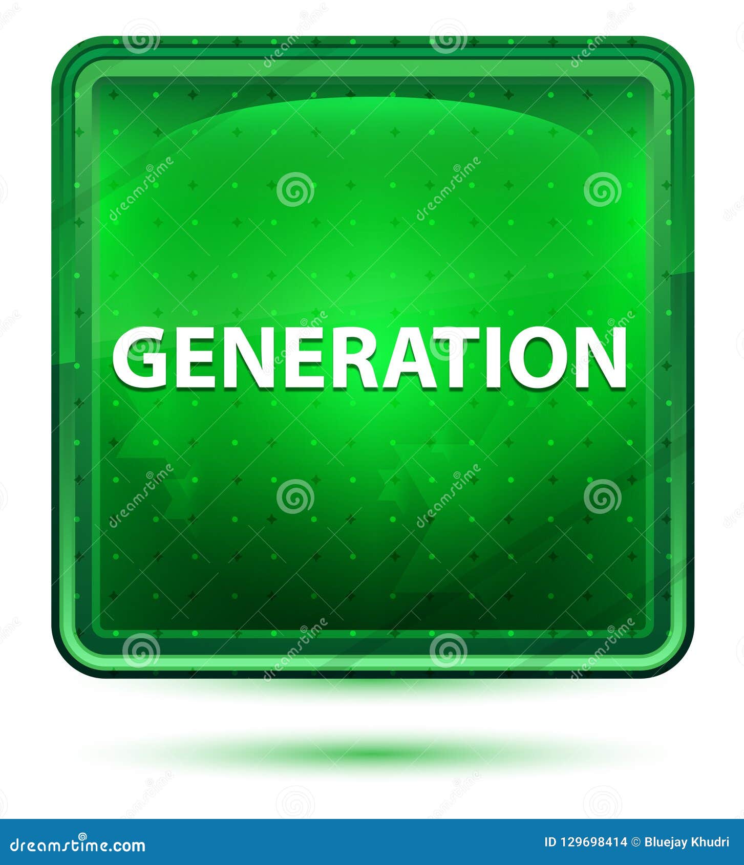Generation Neon Light Green Square Button Stock Illustration ...