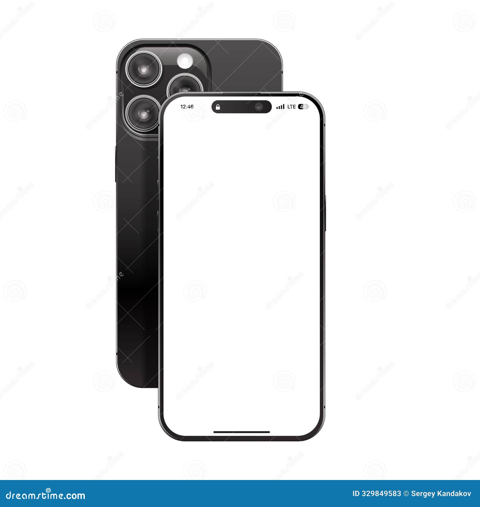 15 Generation Smartphone Front and Back Mockup Stock Vector ...