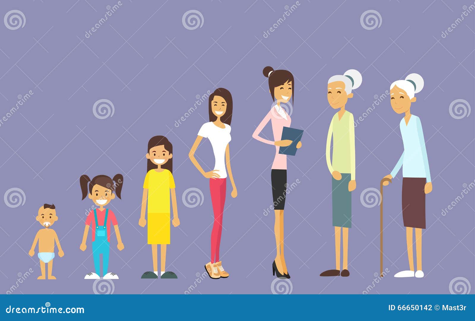 Generation of Women from Infant To Senior, Age Concept Stock Vector ... Generation of Women from Infant To Senior, Age Concept Stock Vector ...