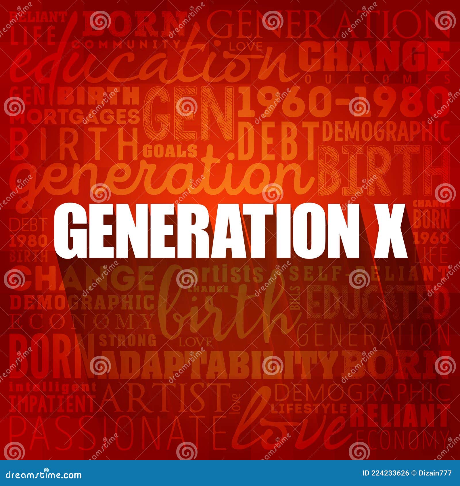 Generation X Word Cloud Collage, Social Concept Background Stock ...