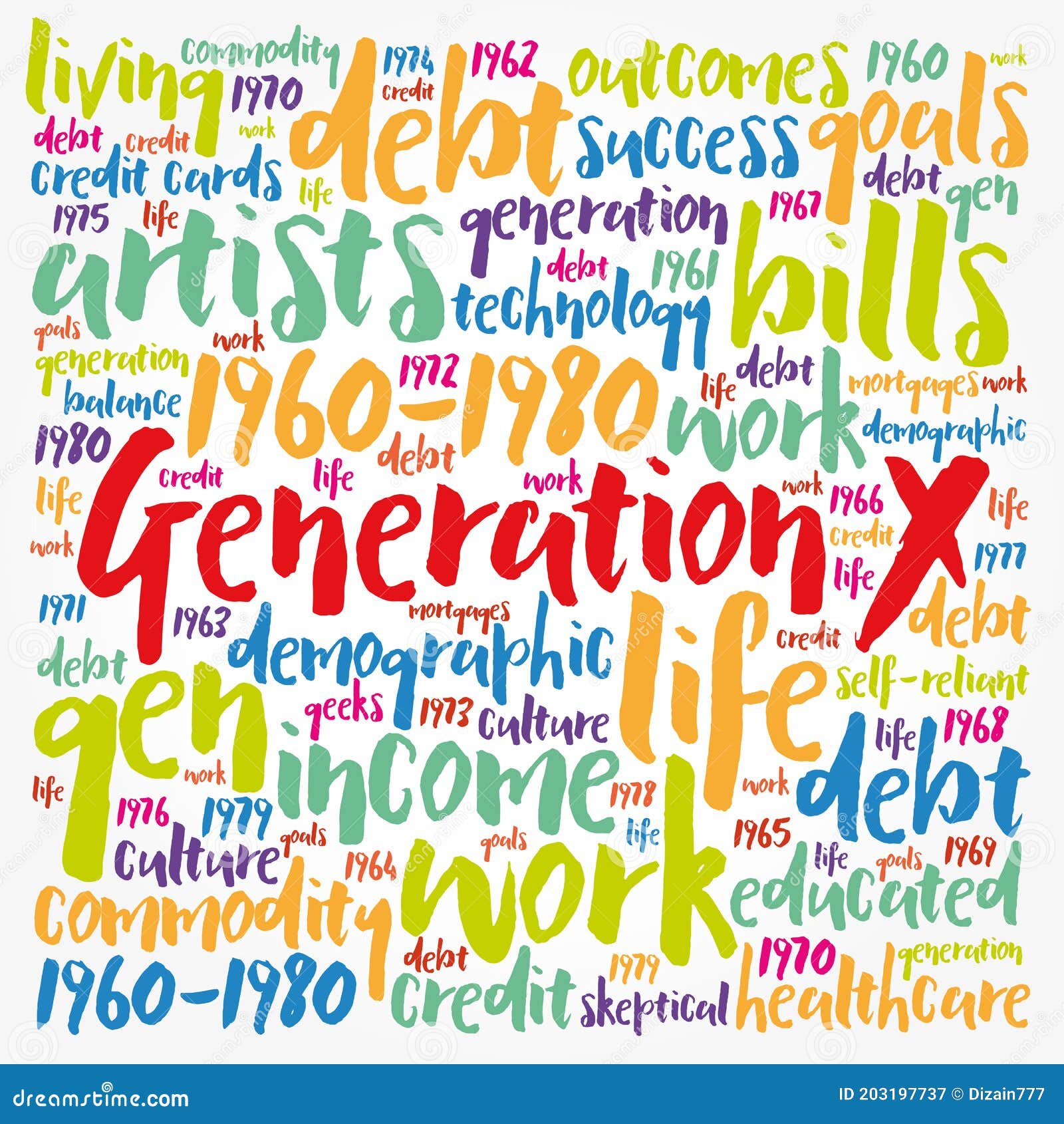 Generation X Word Cloud Concept Stock Illustration - Illustration of ...