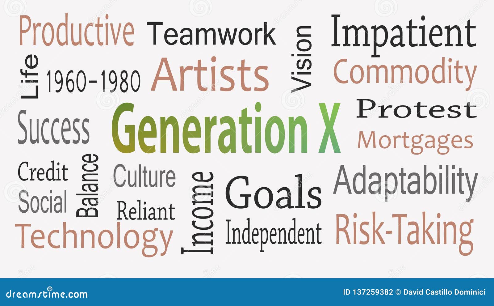Generation X Word Cloud Concept with Great Terms Such As Now Stock ...