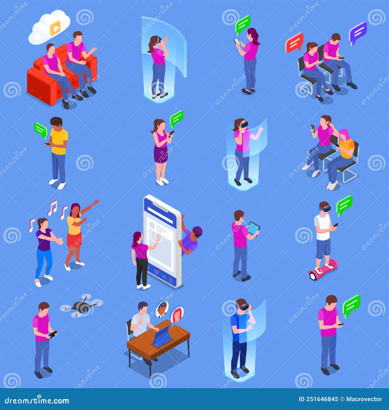 Generation Z Isometric Set stock vector. Illustration of culture ...