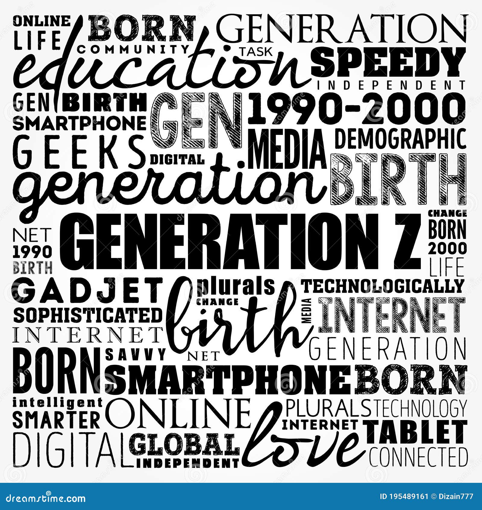 Generation Z Word Cloud Collage, Concept Background Royalty-Free Stock ...