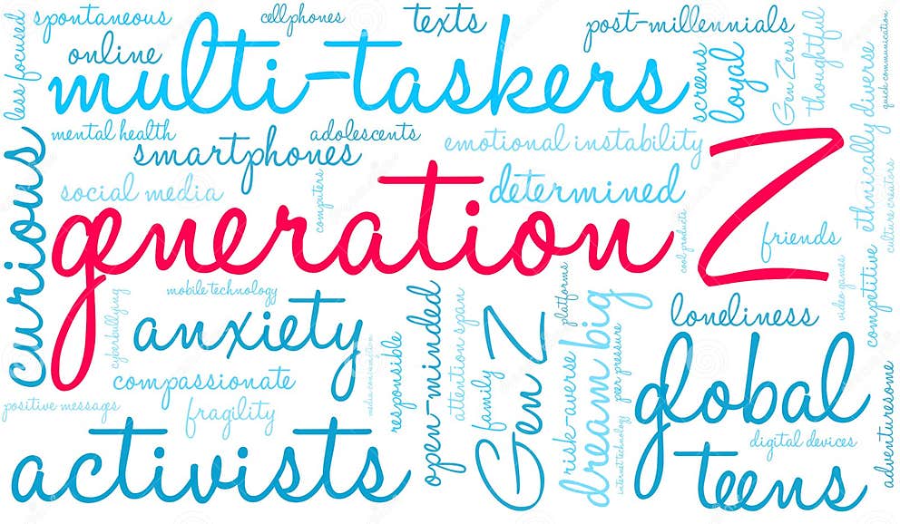 Generation Z Word Cloud stock vector. Illustration of averse - 146645966